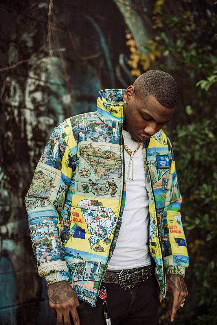 The South Carolina Map Puffer Jacket – Ode Clothing